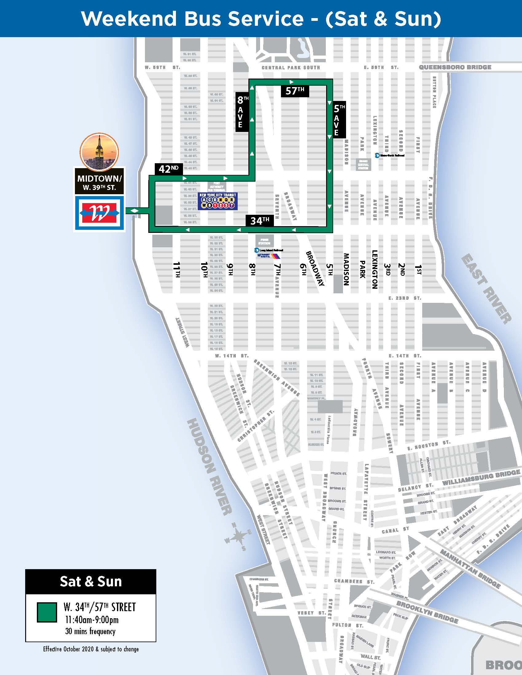 Weekend Service to Midtown & Downtown